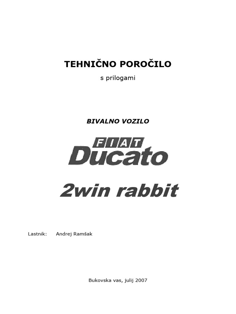 Tehnicno Porocilo 2win Rabbit Monaco | PDF