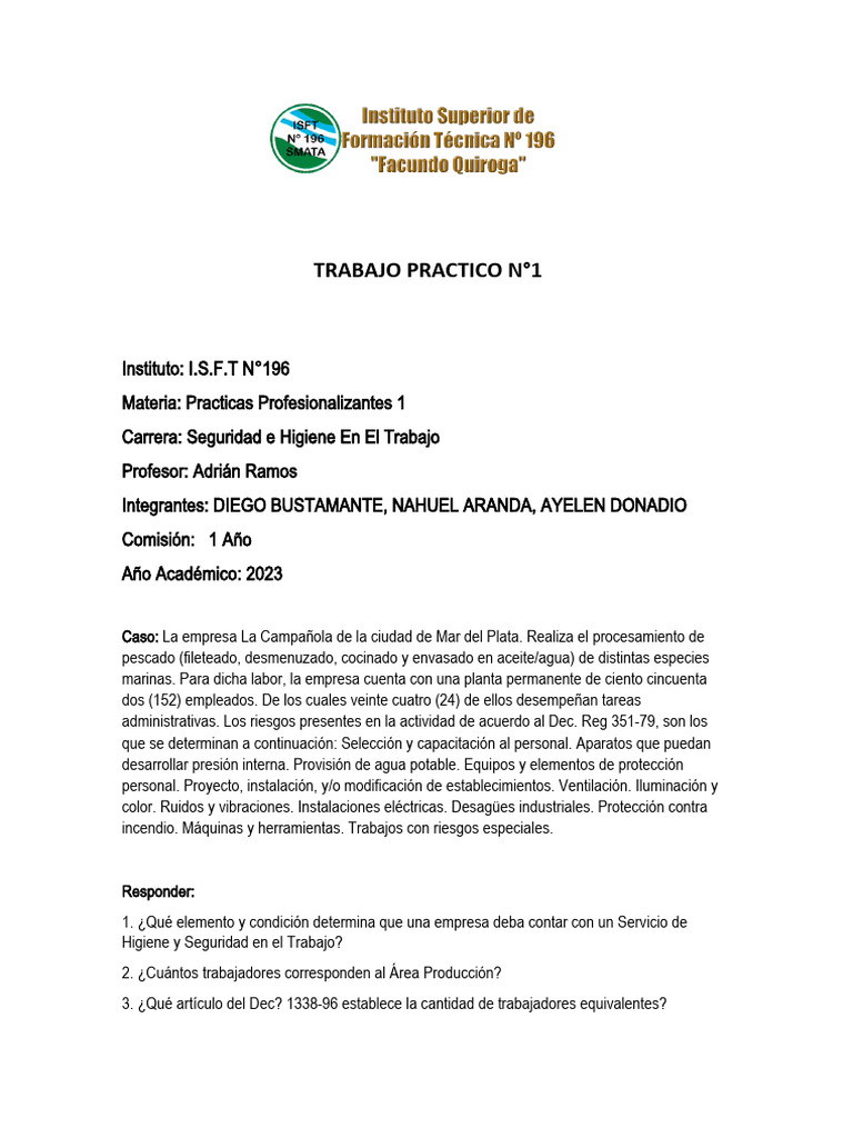 Trabajo Practico N°1 | PDF