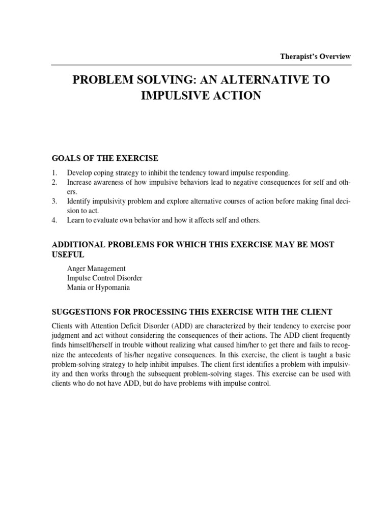 Adult ADD - Problem Solving | PDF