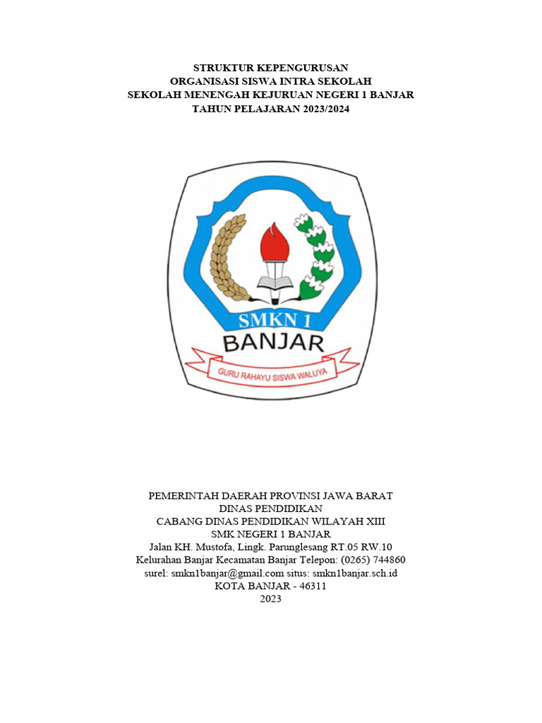 Struktur Kepengurusan OSIS Periode 2023-2024-1 | PDF Struktur Kepengurusan OSIS Periode 2023-2024-1 | PDF