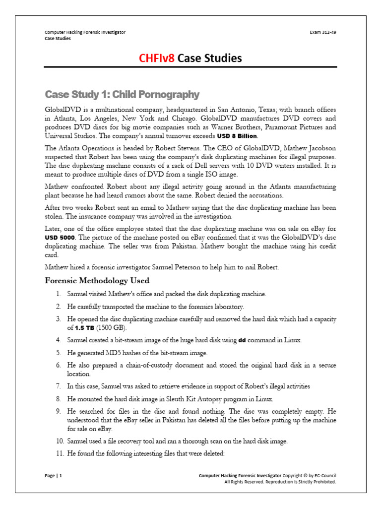 Computer Forensics Hacking Investigator Case Studies | PDF | Computer Forensics | Computer File