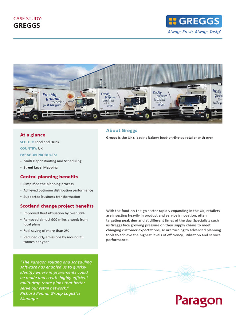 Paragon Case Study Greggs UK | PDF
