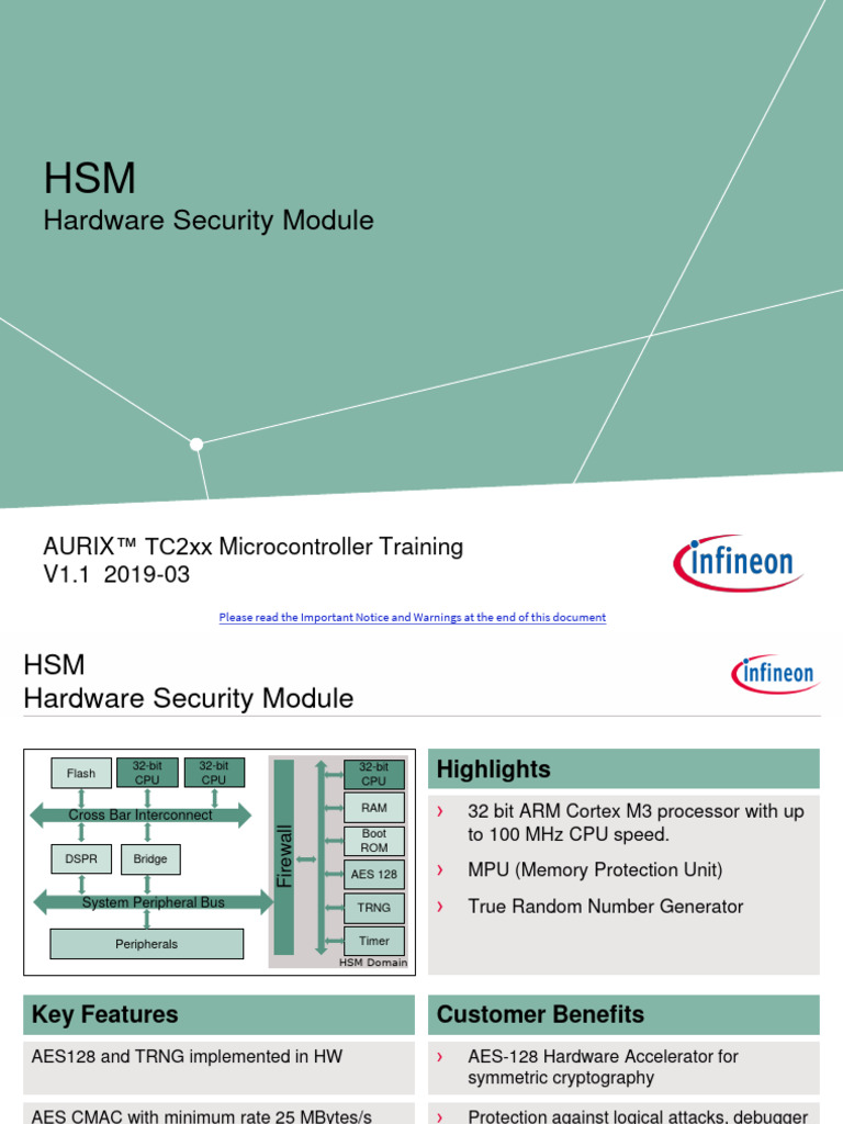 Infineon-AURIX Hardware Security Module-Training-v01 01-EN | PDF