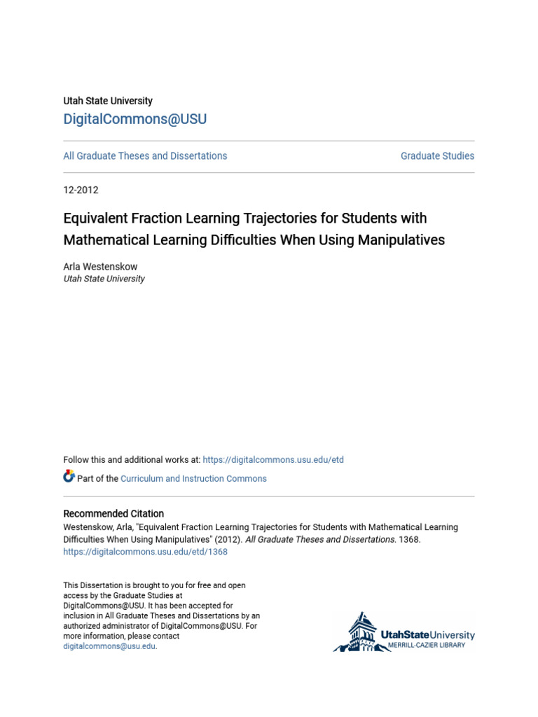 Equivalent Fraction Learning Trajectories For Students With Mathe | PDF