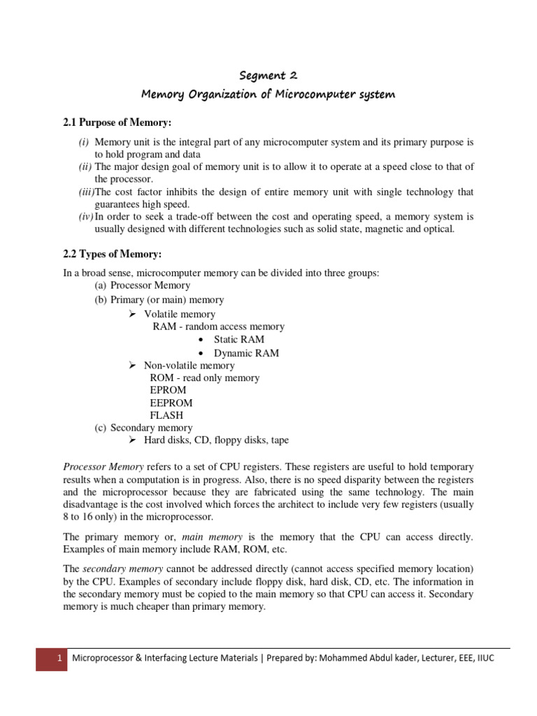 1b-Memory Organization | PDF | Random Access Memory | Computer Data Storage 1b-Memory Organization | PDF | Random Access Memory | Computer Data Storage