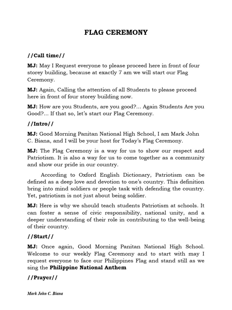 Flag Ceremony | PDF