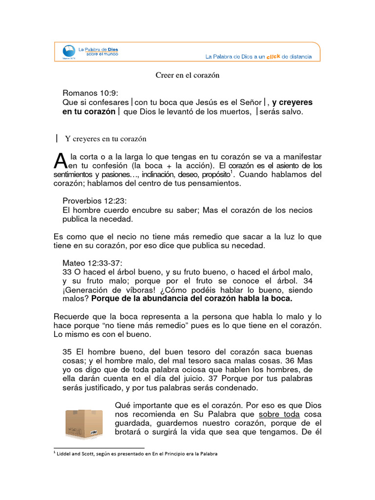 La Importancia de Creer en el Corazón | PDF | Pecado | Salvación