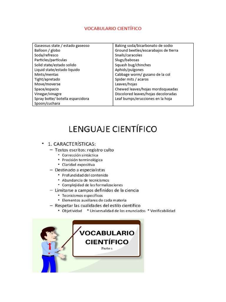 VOCABULARIO CIENTÍFICO | PDF
