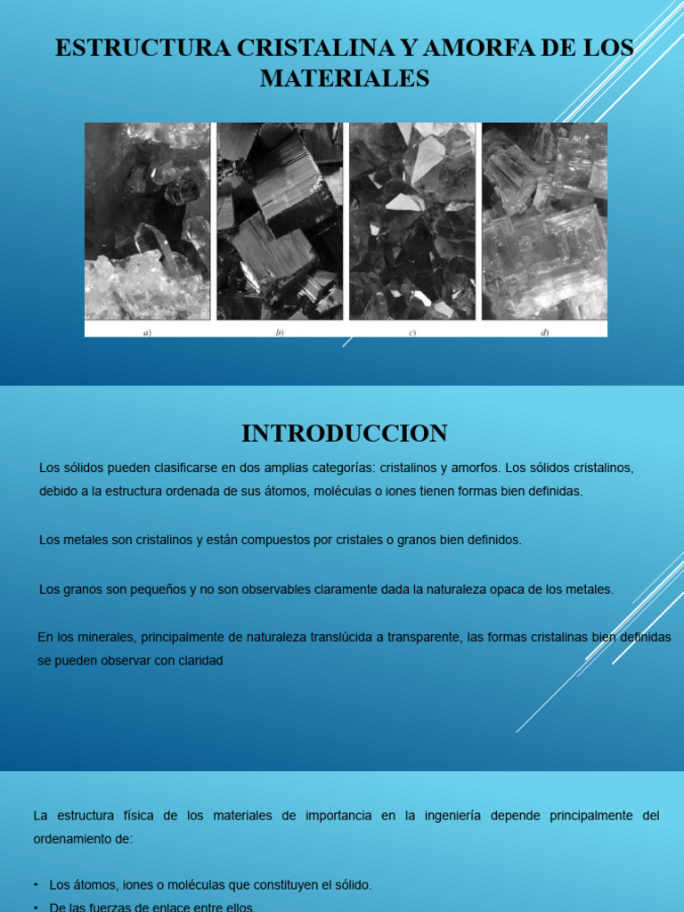 Estructura Cristalina y Amorfa de Los Materiales | PDF