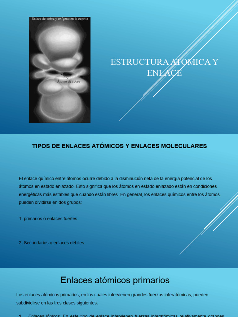 Estructura Atomica Y Enlace En Materiales Pdf Enlace Químico