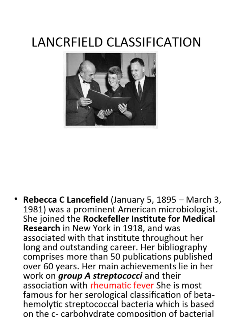 Lancefield Classification Overview | PDF | Social Science | Science ...