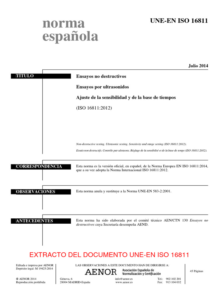 (Ex) Une-En Iso 16811 2014 | PDF