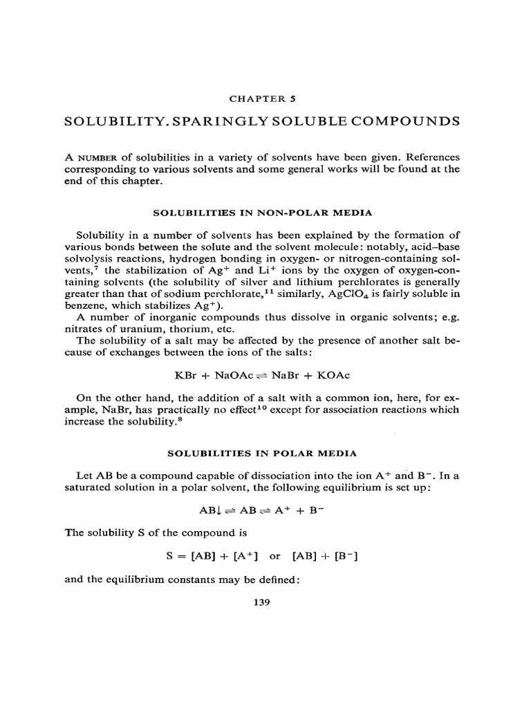 CHAPTER 5 - SOLUBILITY SPARINGLY SOLUBL - 1969 - Chemical Reactions in ...