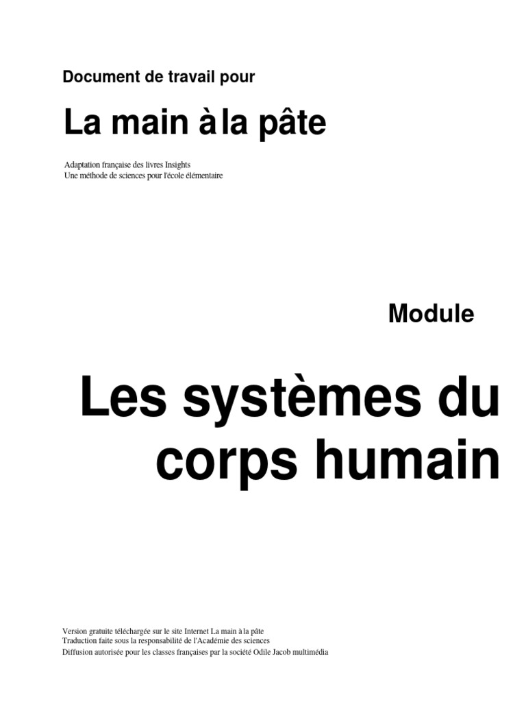 Systèmes du corps humain à l'école | PDF | Science | Expérience