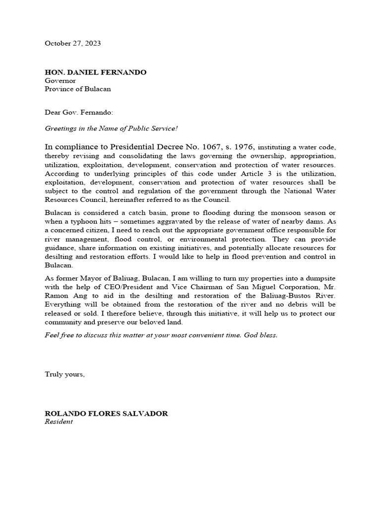 Letter - Gov Daniel | PDF