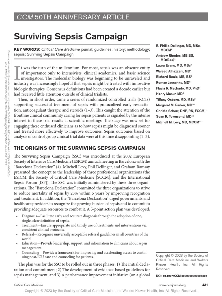 Surviving Sepsis Campaign.1 | PDF