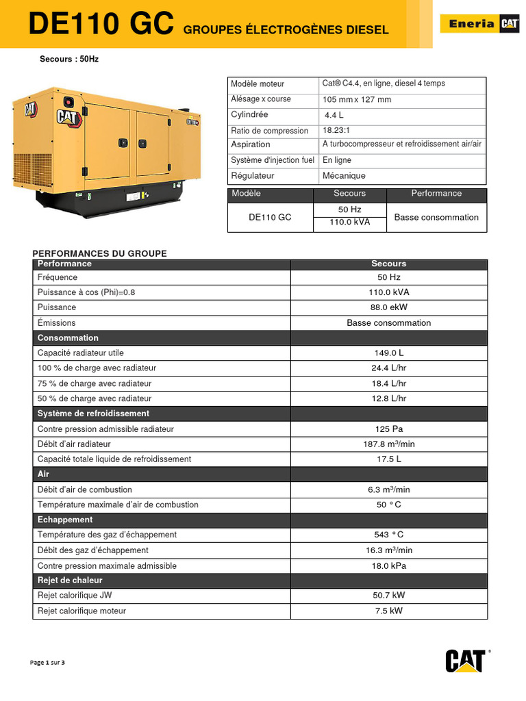 Fiche Technique DE110GC | PDF
