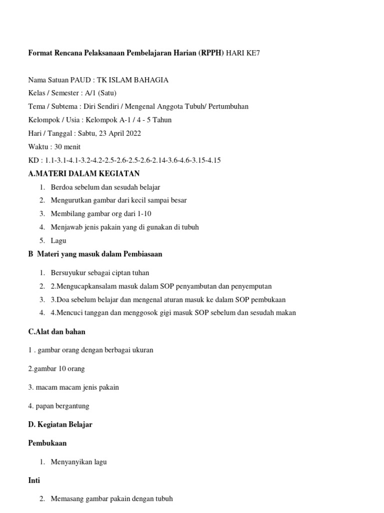 Tugas Ke 4 RPPH Ke 8 Dan Video Simulasi RPPH Ke 7 | PDF