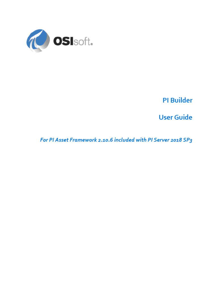 PI Builder 2018 SP3 User Guide EN | PDF | Microsoft Excel | Databases