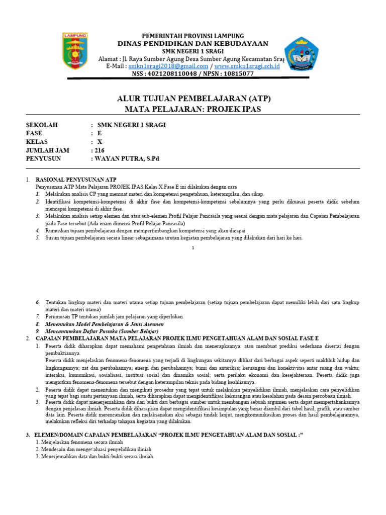 ATP Projek IPAS | PDF | Sains & Matematika