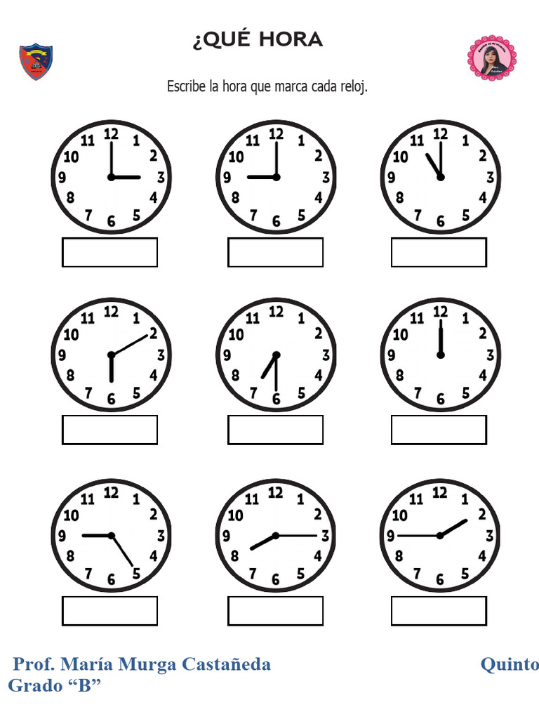Reloj para Imprimir | PDF