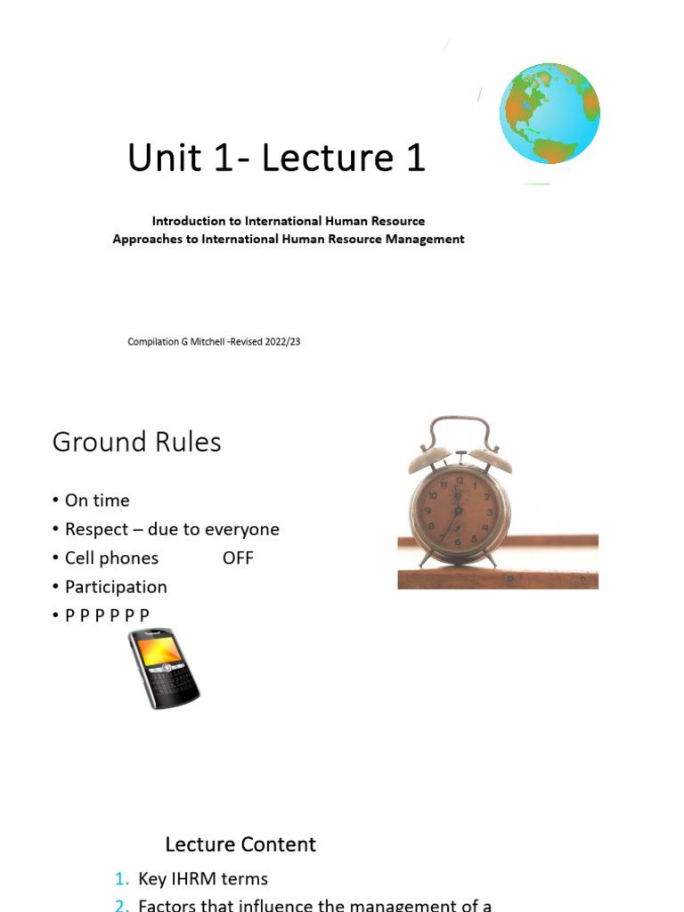HRM3005 - Unit 1 Lecture 1 2023 - 24 | Download Free PDF | Human Resource Management | Employment