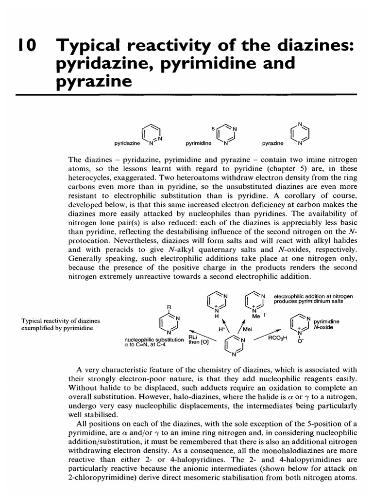 IO Typical Reactivity of The Diazines: Pyridazine, Pyrimidine and ...