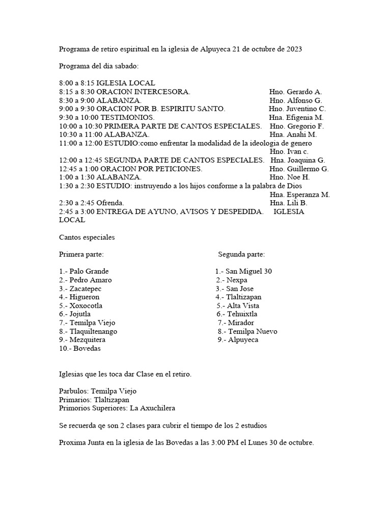 Programa de Retiro | PDF