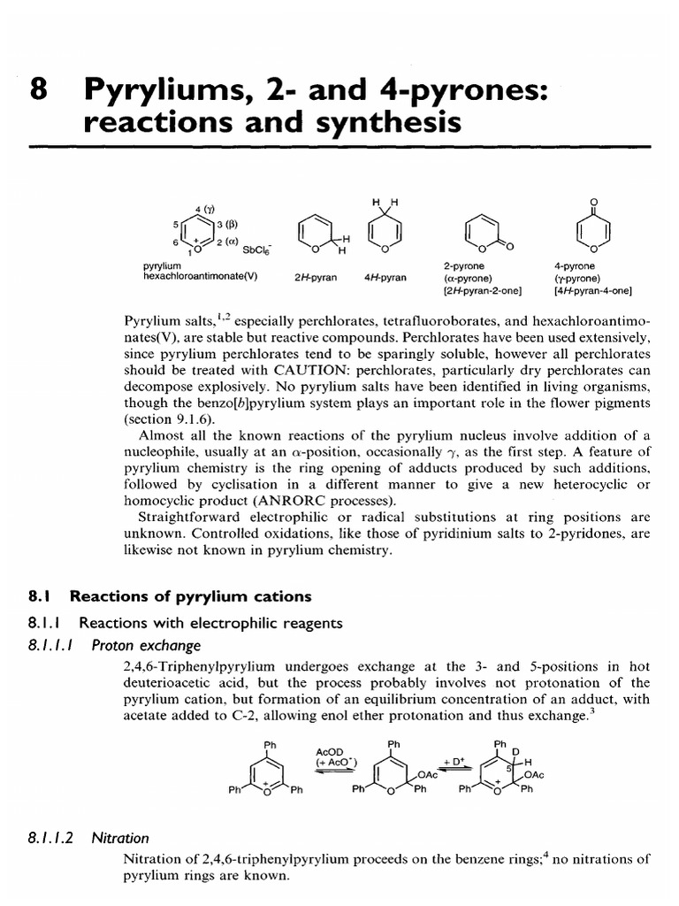 Pyrylium and 4-Pyrone Reactions | PDF