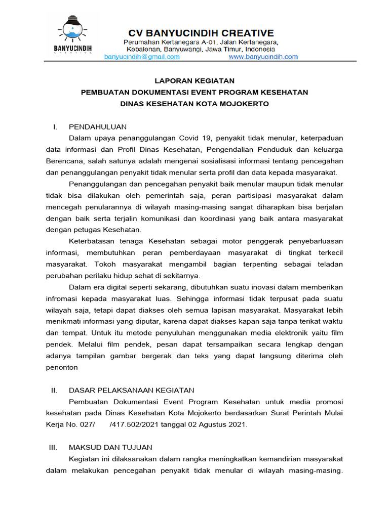 A. LAPORAN KEGIATAN PAMERAN | PDF