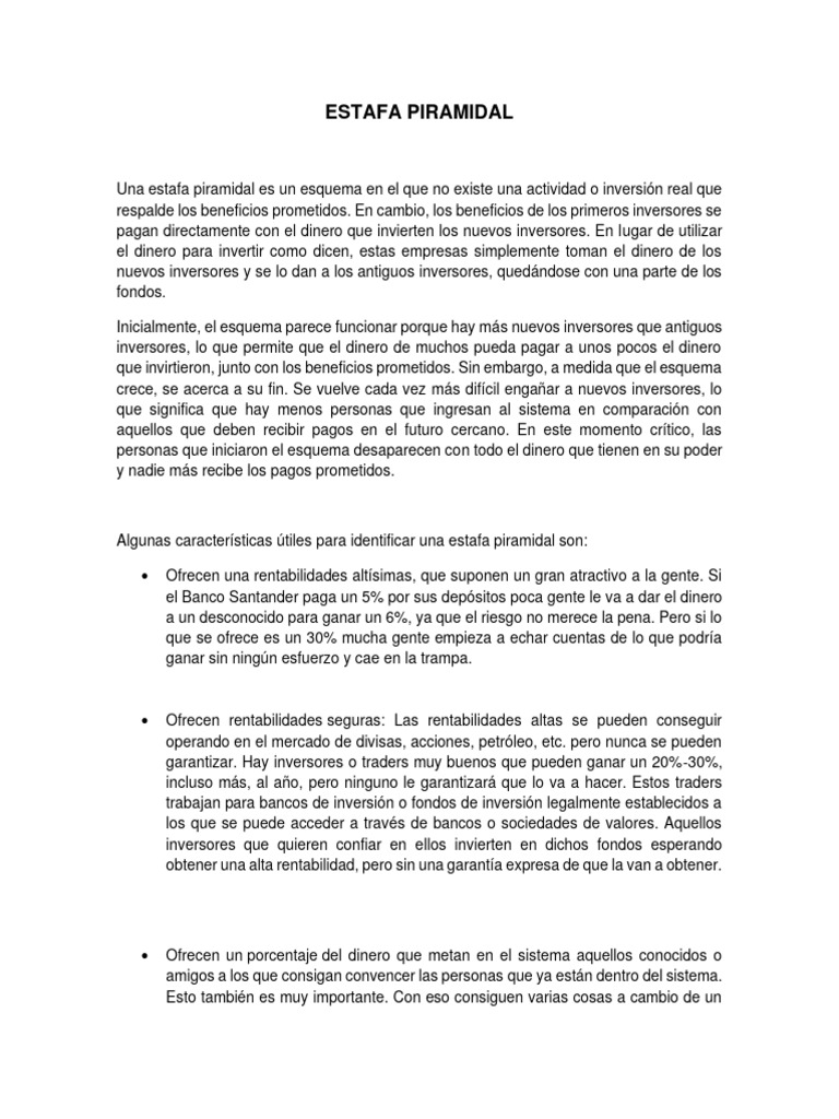Estafa Piramidal | PDF | Esquema Ponzi | Bancos