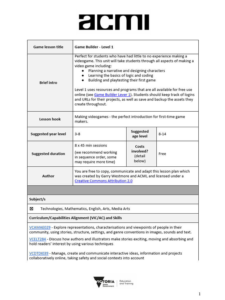 Game Builder Level 1 | PDF | Computer Programming | Video Games