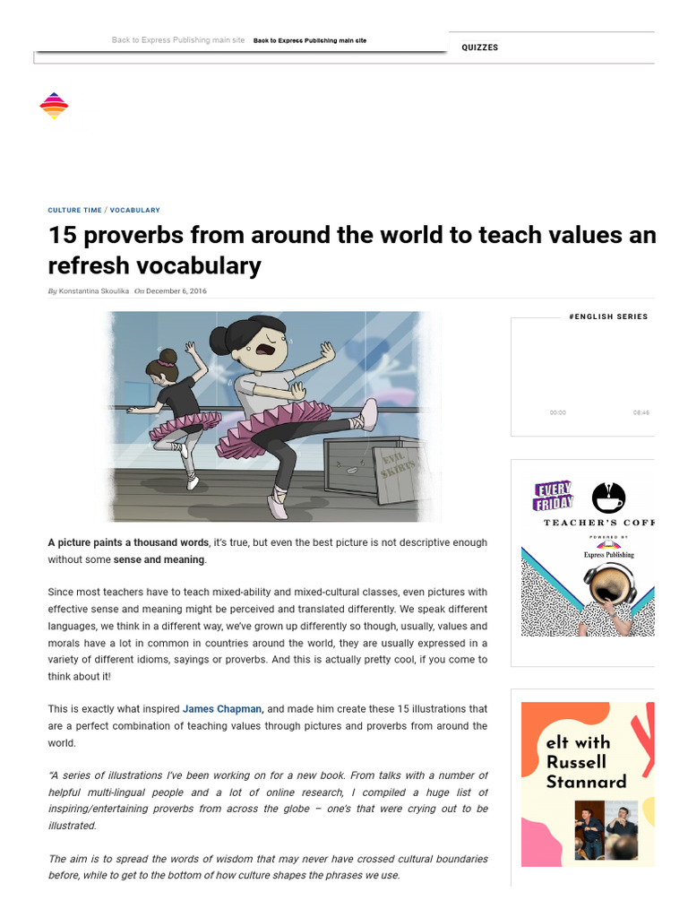 15 Proverbs From Around The World To Teach Values and Refresh ...