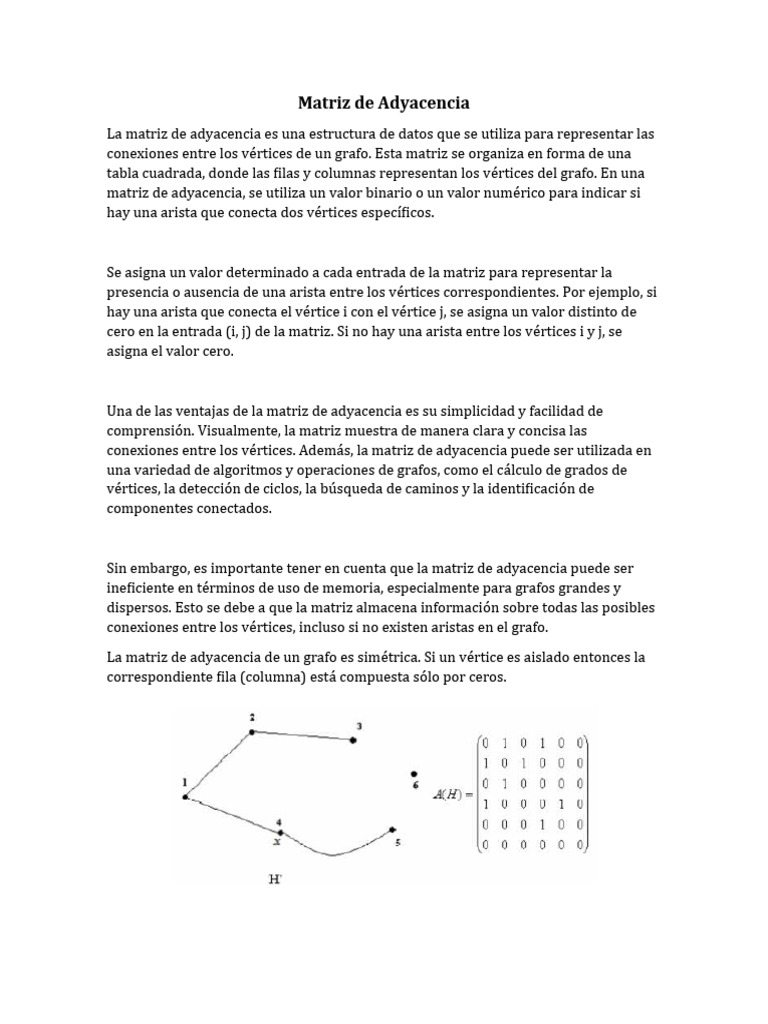 Matriz de Incidencia y Adyacencia T2 | PDF | Matriz (Matemáticas ...