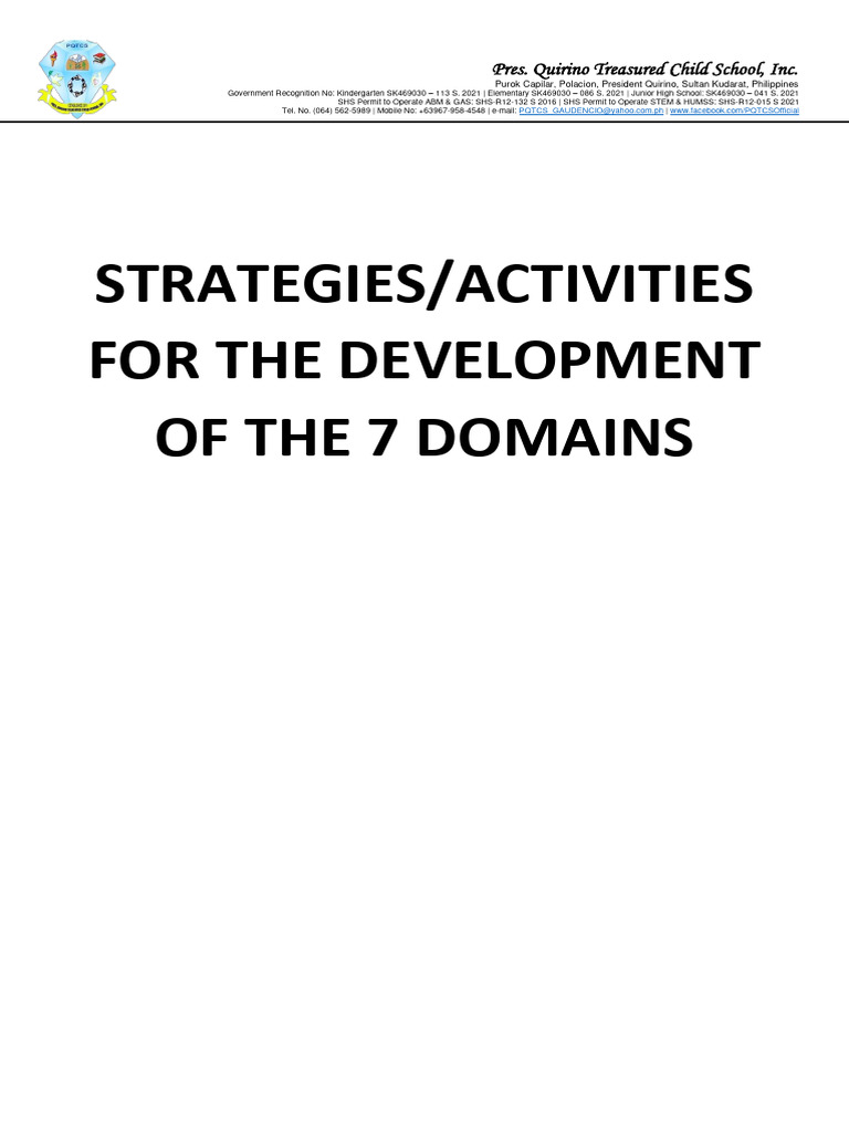 Strategies and Activities For The Development of The 7 Domain-2 | PDF
