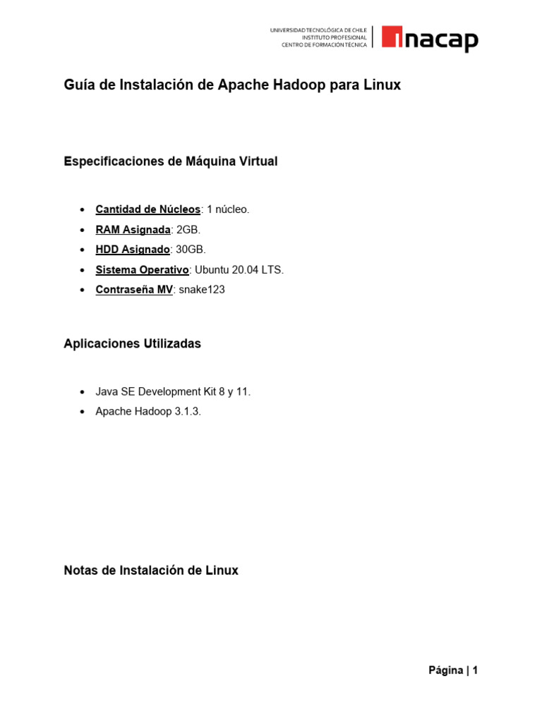 Guia de Instalación Apache Hadoop - Linux | PDF