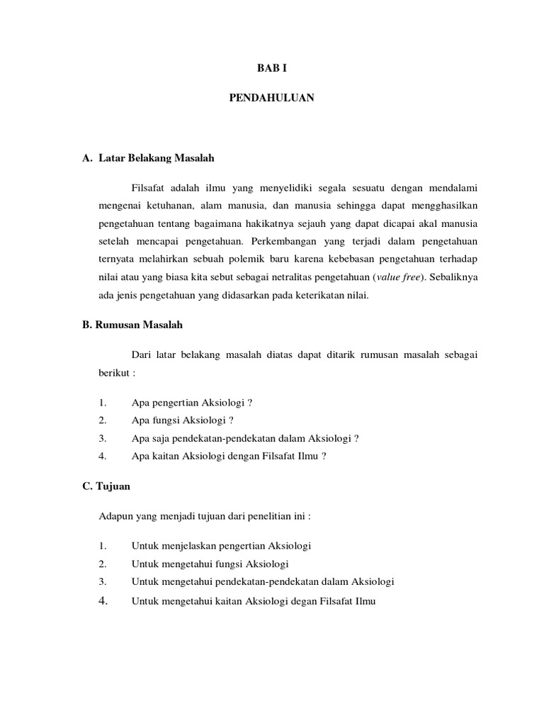 Aksiologi Ringkas | PDF