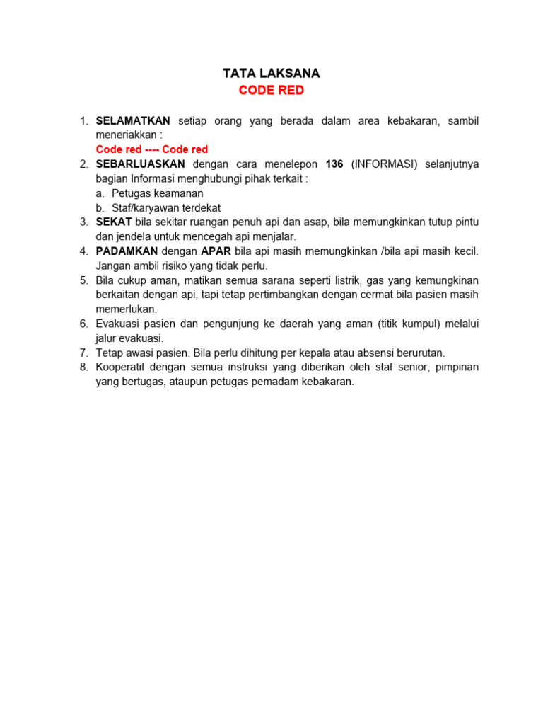 Tata Laksana Code Red | PDF