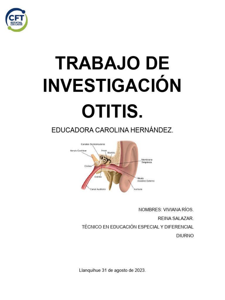 Trabajo OTITIS | PDF | Oído | Escuchando