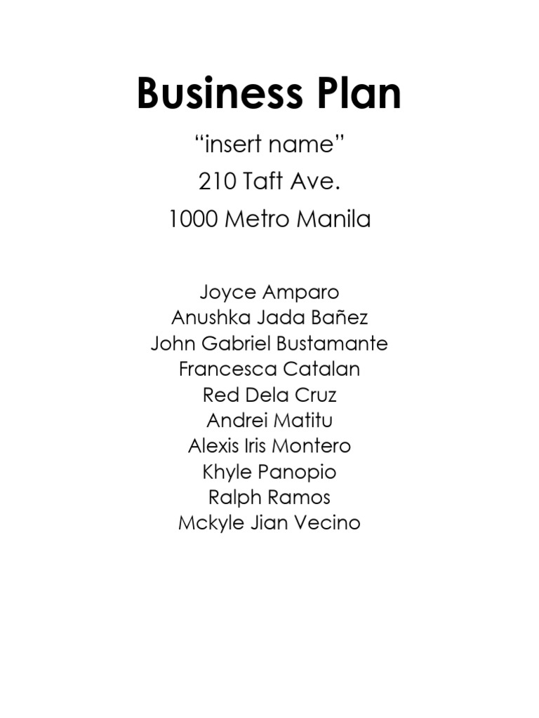 A Very Small Draft of Business Plan Real | PDF | French Fries | Marketing