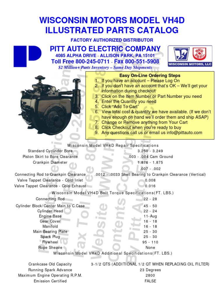 Wisconsin VH4D Parts V2 | PDF | Distributor | Ignition System