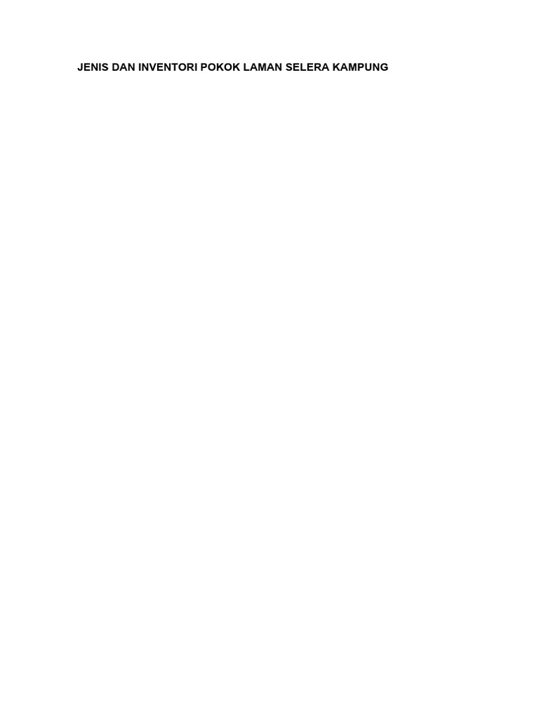 Jenis Dan Inventori Pokok | PDF