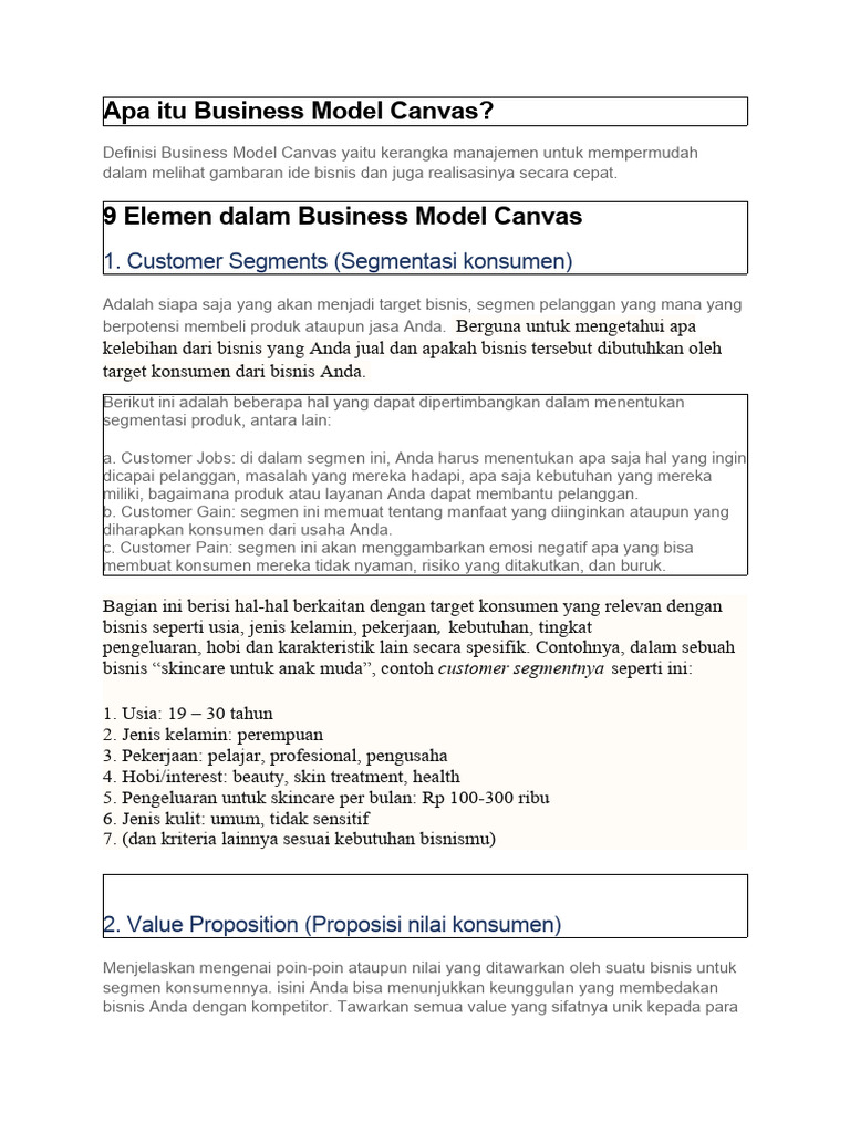 Apa Itu Business Model Canvas | PDF