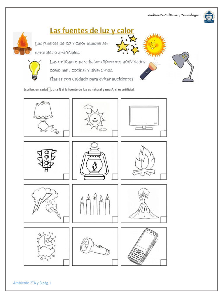 Fuentes de Luz: Natural y Artificial | PDF