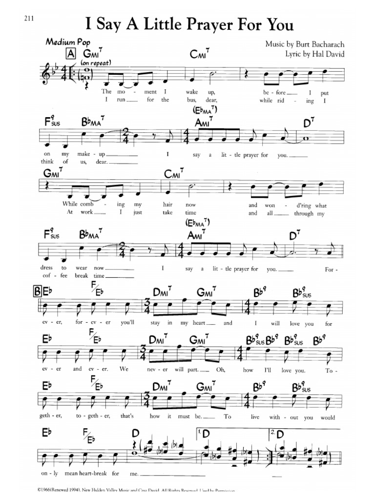 Say A Little Prayer For You | PDF