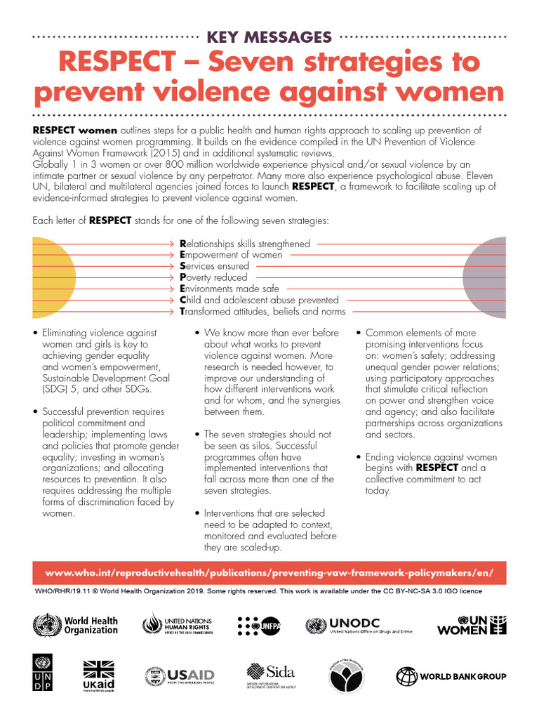 RESPECT - Seven Strategies To Prevent Violence Against Women | PDF