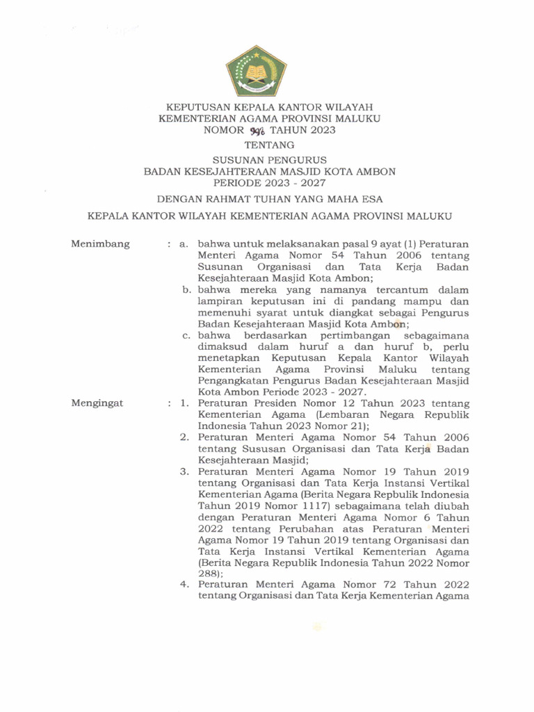 SK BKM Ambon 2023 | PDF