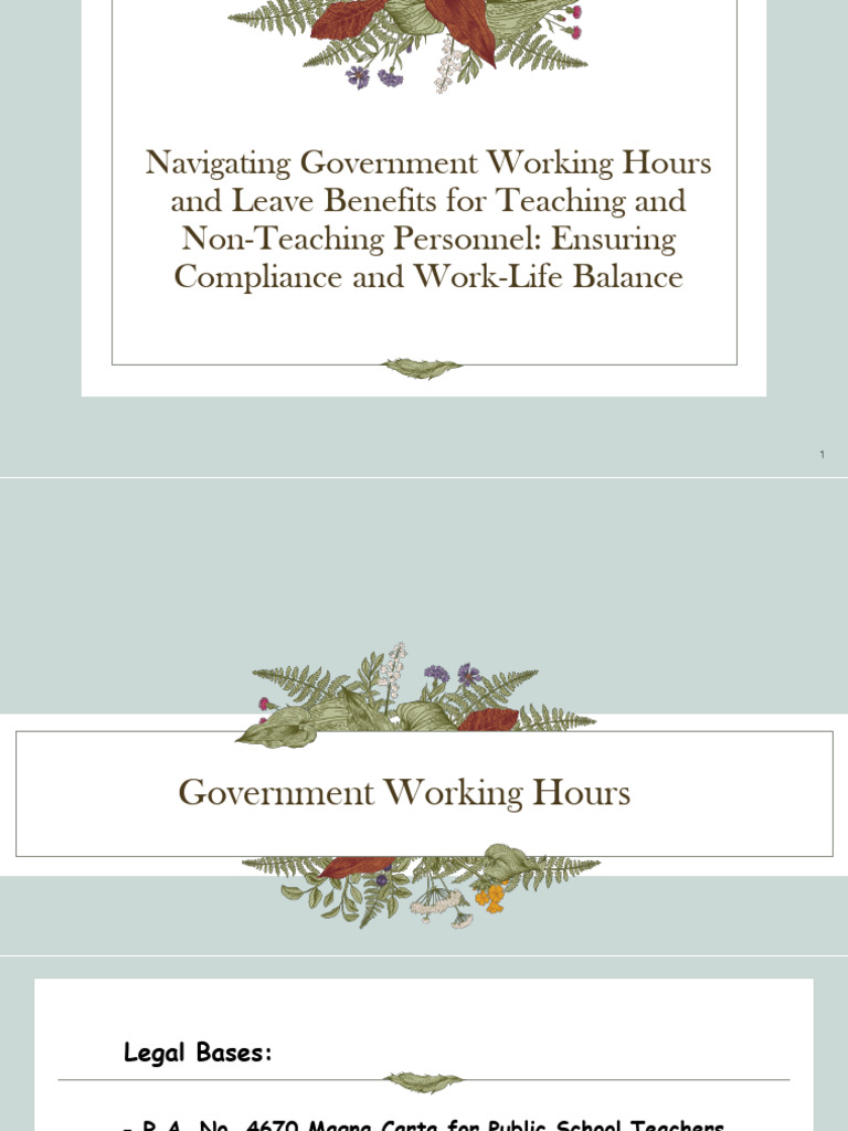 Government Office Hours and Leave Benefits | PDF