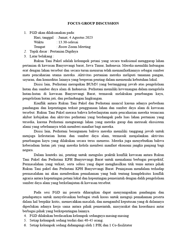 Panduan FGD Hari Aksi | PDF