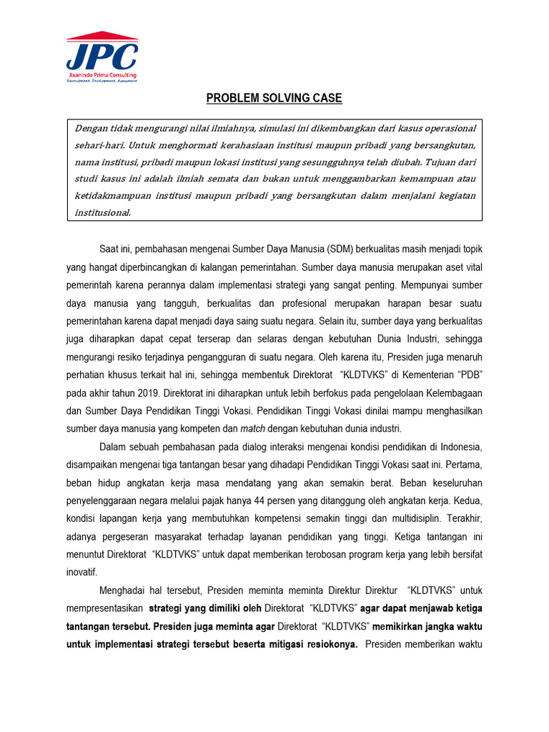 PROBLEM SOLVING CASE Final | PDF